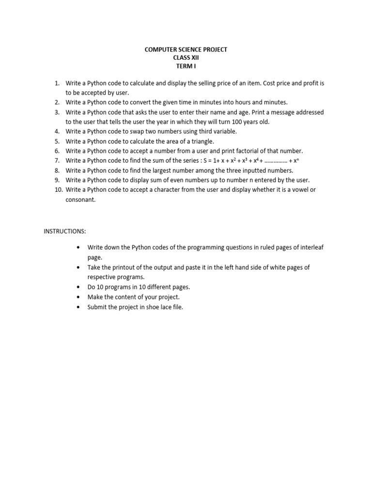 Cs Project Class 12 | PDF