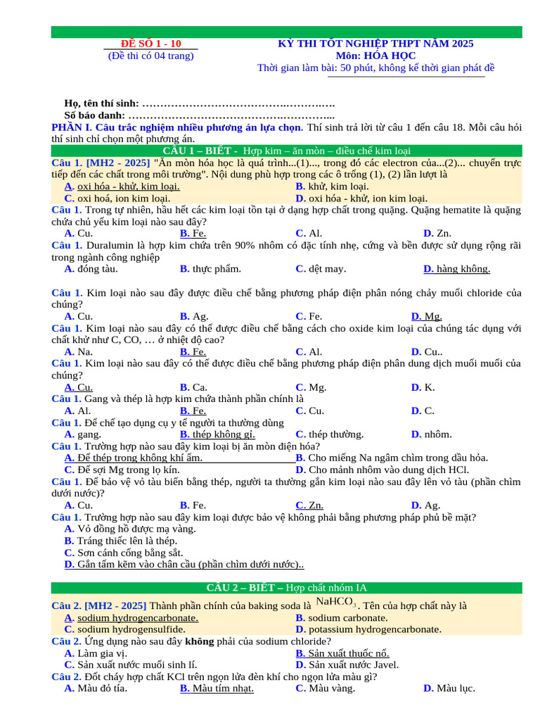 Bo 10 de Du Doan - File Tao de (280 Cau) - TTB | PDF