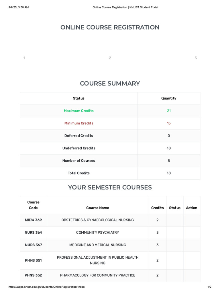 KNUST Online Course Registration Guide | PDF | Social Programs | Health ...