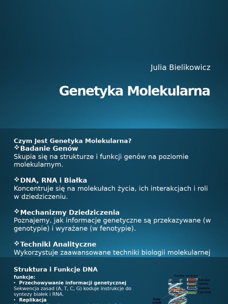 Genetyka Molekularna | PDF