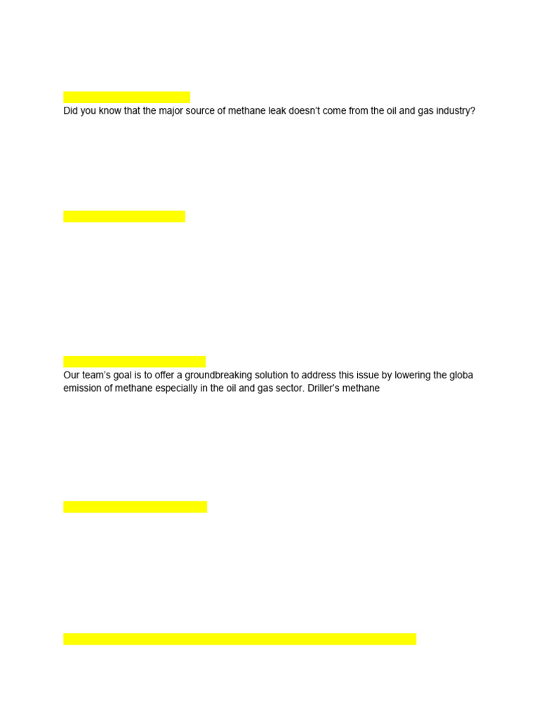 Pitching Script | PDF | Natural Gas | Methane