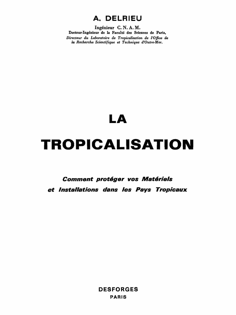 Tropicalisation : Protection des Matériaux | PDF | Climat | Zone ...