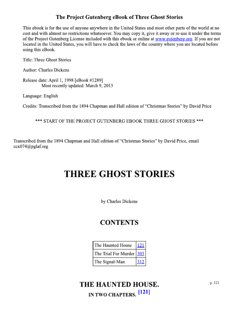 Three Ghost Stories by Charles Dickens | PDF