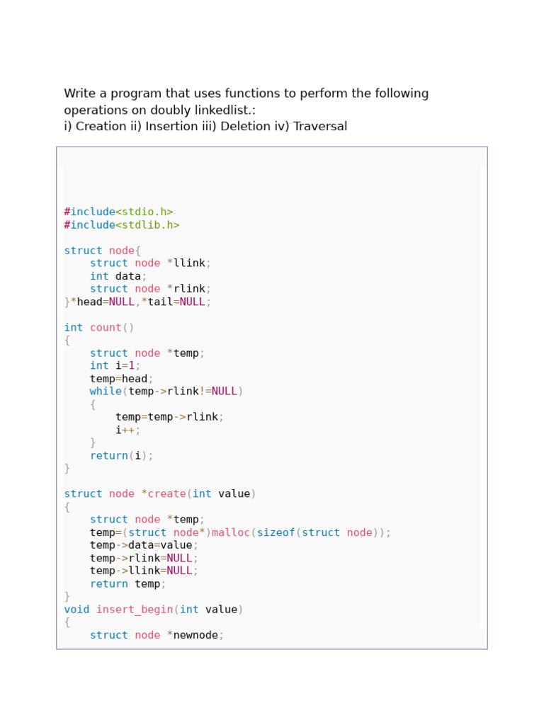 Doubly Linked List Prog | PDF | Software Engineering | Computer Programming