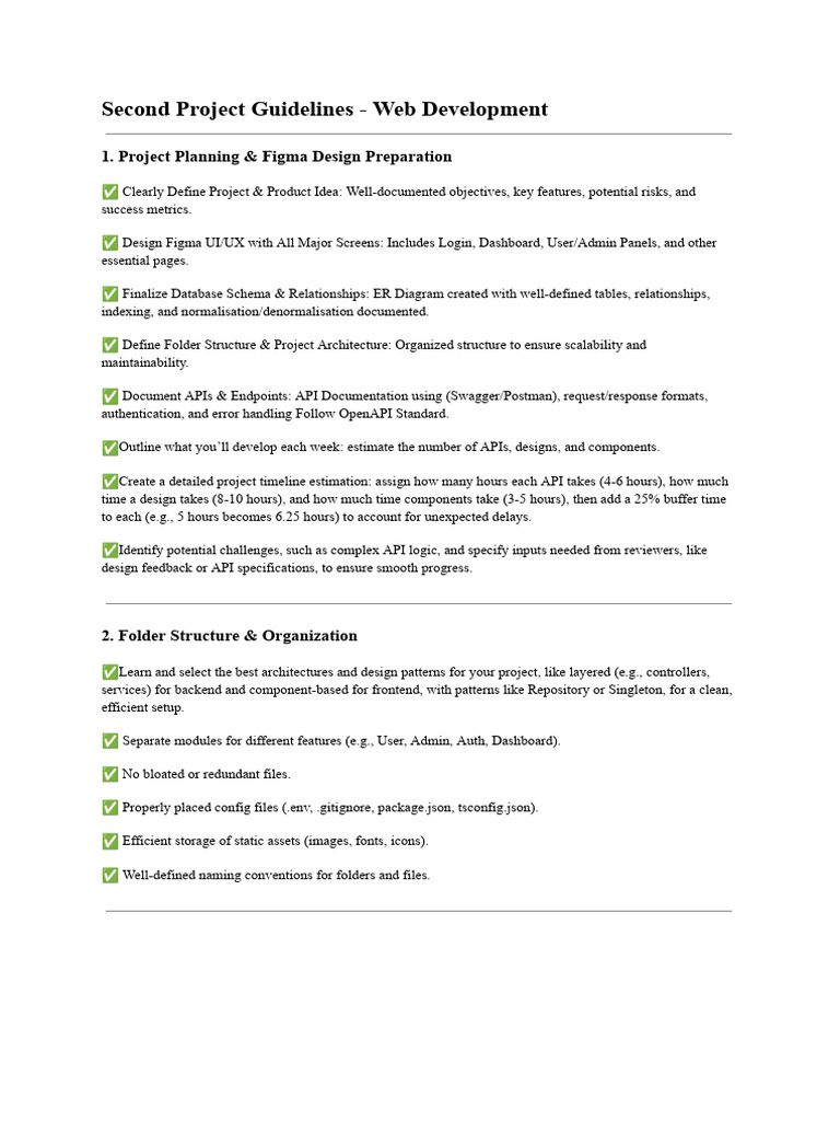Web Development Project Guidelines | PDF | Databases | Web Development