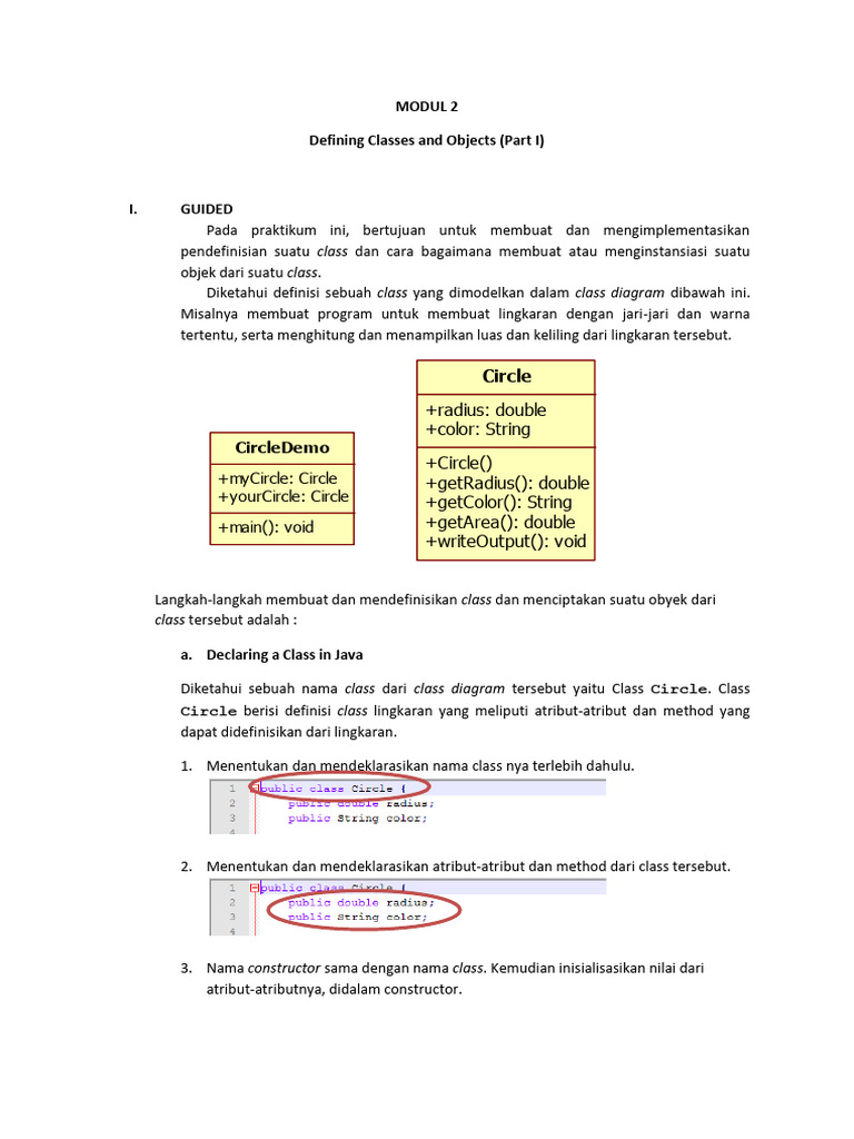 Modul 2 - Defining Classes and Objects (Part I) | PDF