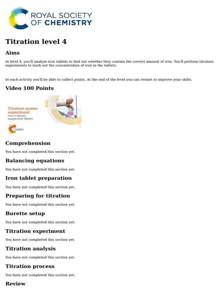 Titration Level 4 Labnotebook | PDF
