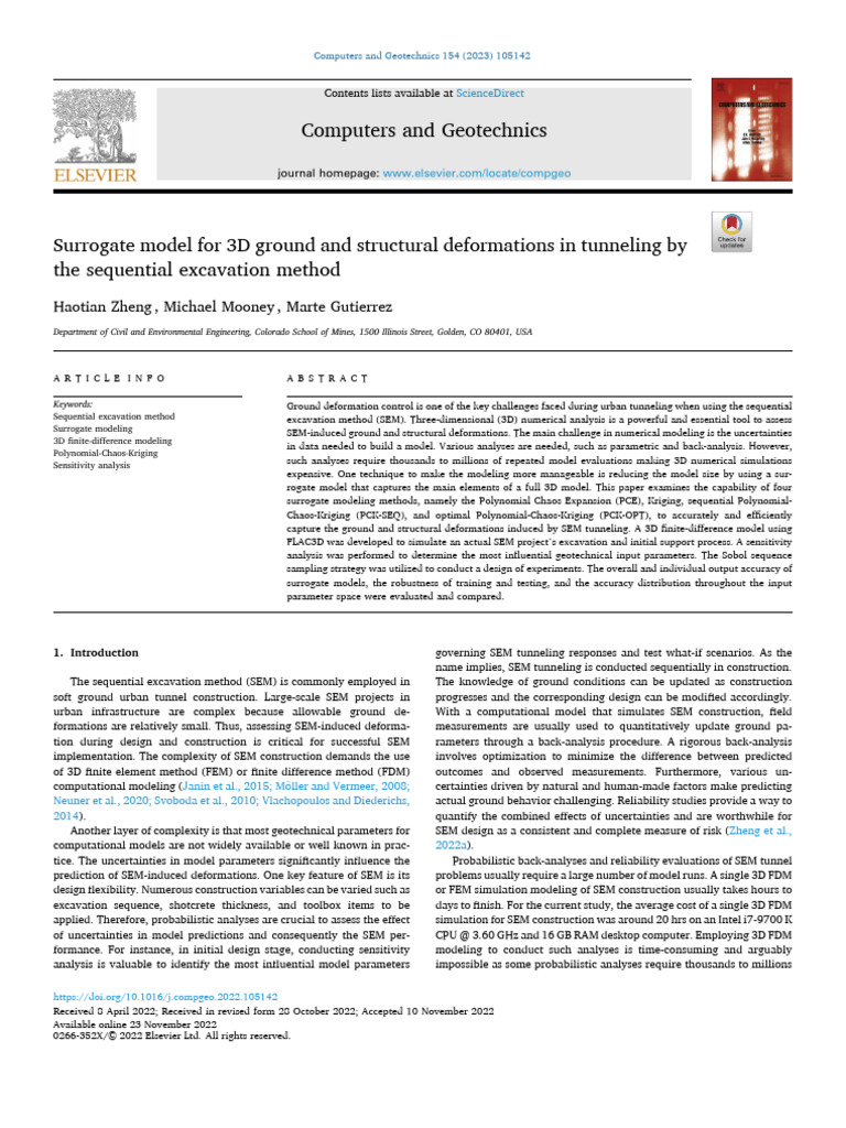 Surrogate Modeling for SEM Tunneling Deformations | PDF | Applied ...
