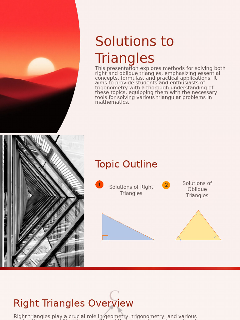 Solutions To Right and Oblique Triangles | PDF | Triangle | Trigonometry
