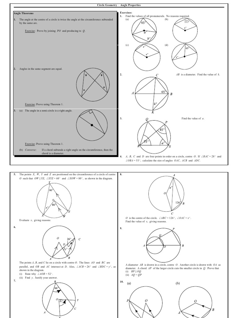 3 - Angle Properties | PDF | Circle | Geometric Objects