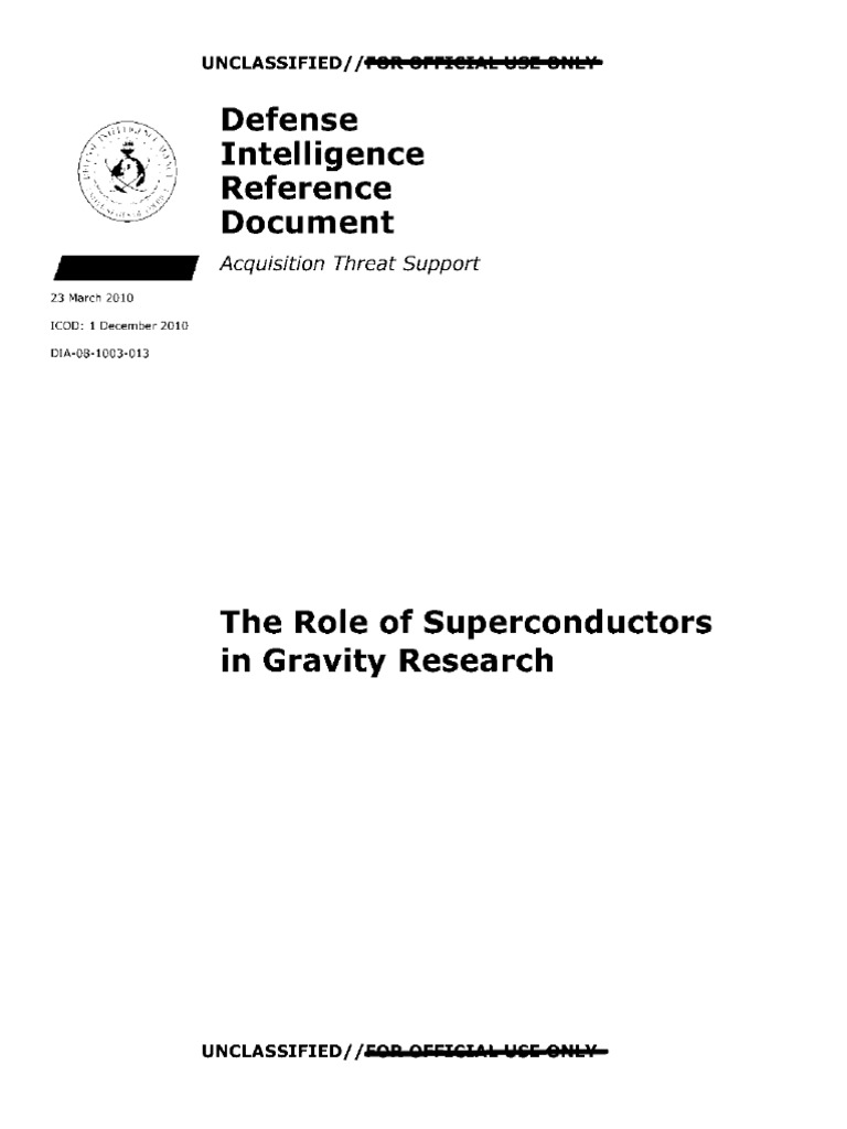 Defense Intelligence Reference Document The Role of Superconductors in ...