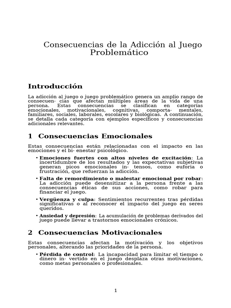 Consecuencias de La Adicción Al Juego | PDF | Las emociones | Estrés ...