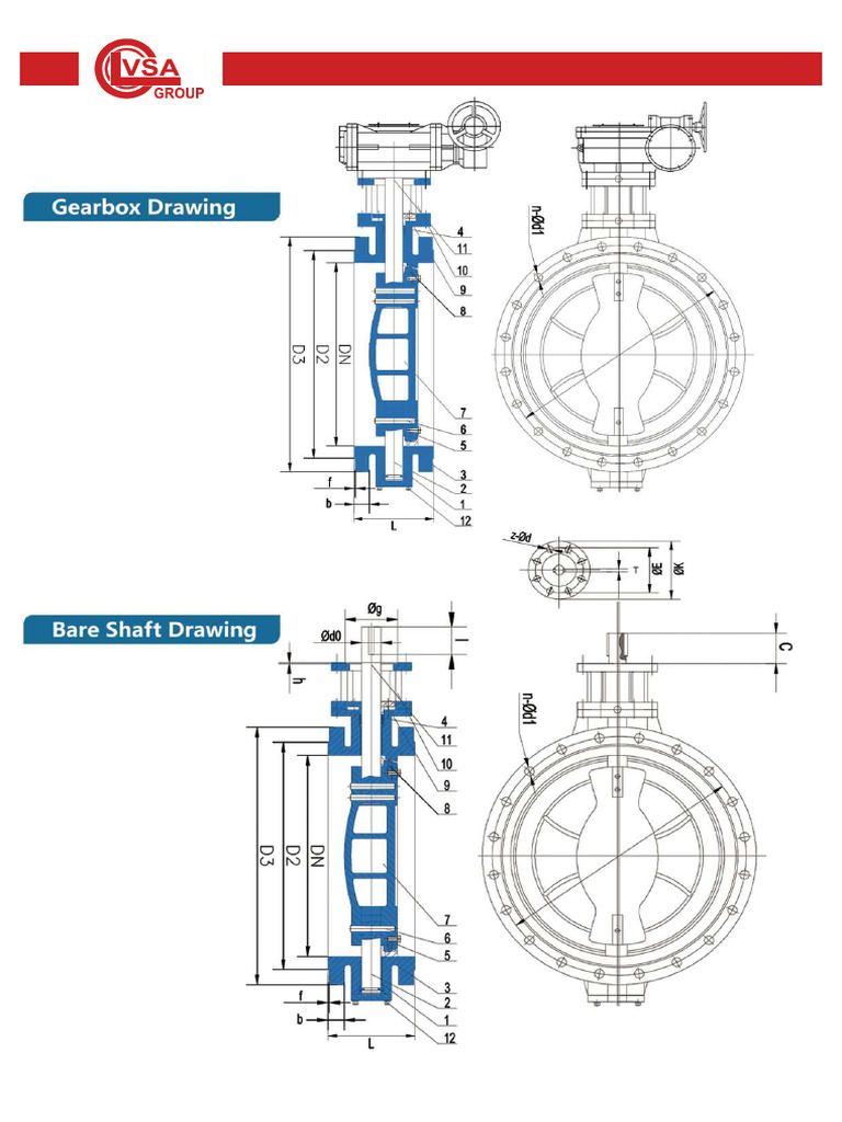 Double Eccentric Butterfly Valves Datasheet | PDF