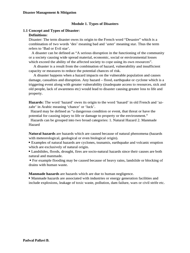 Disaster Management Overview and Types | PDF | Flood | Natural Disasters