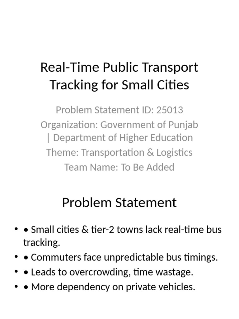 Real-Time Bus Tracking for Small Cities | PDF