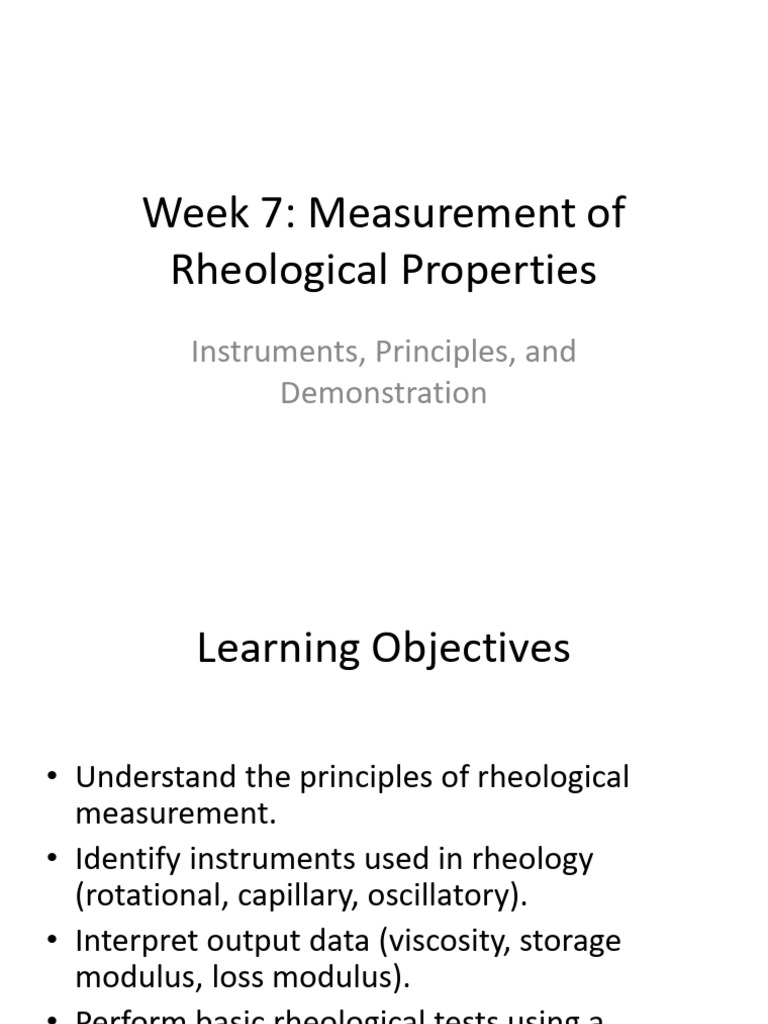 Rheological Properties Measurement Guide | PDF | Rheology | Viscosity
