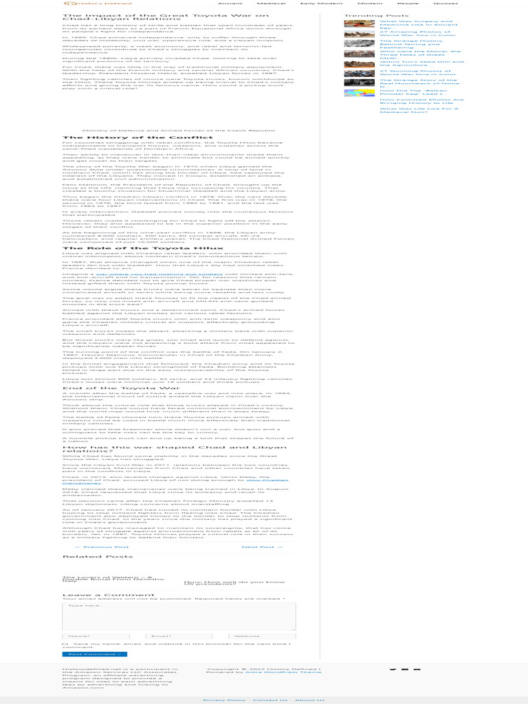 Chad and Libya - The Impact of The Great Toyota War | PDF ...