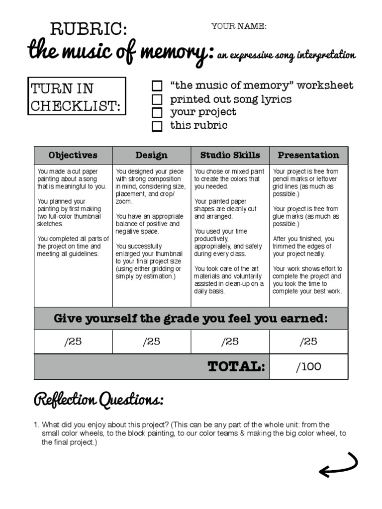 Rubric: Music of Memory | PDF