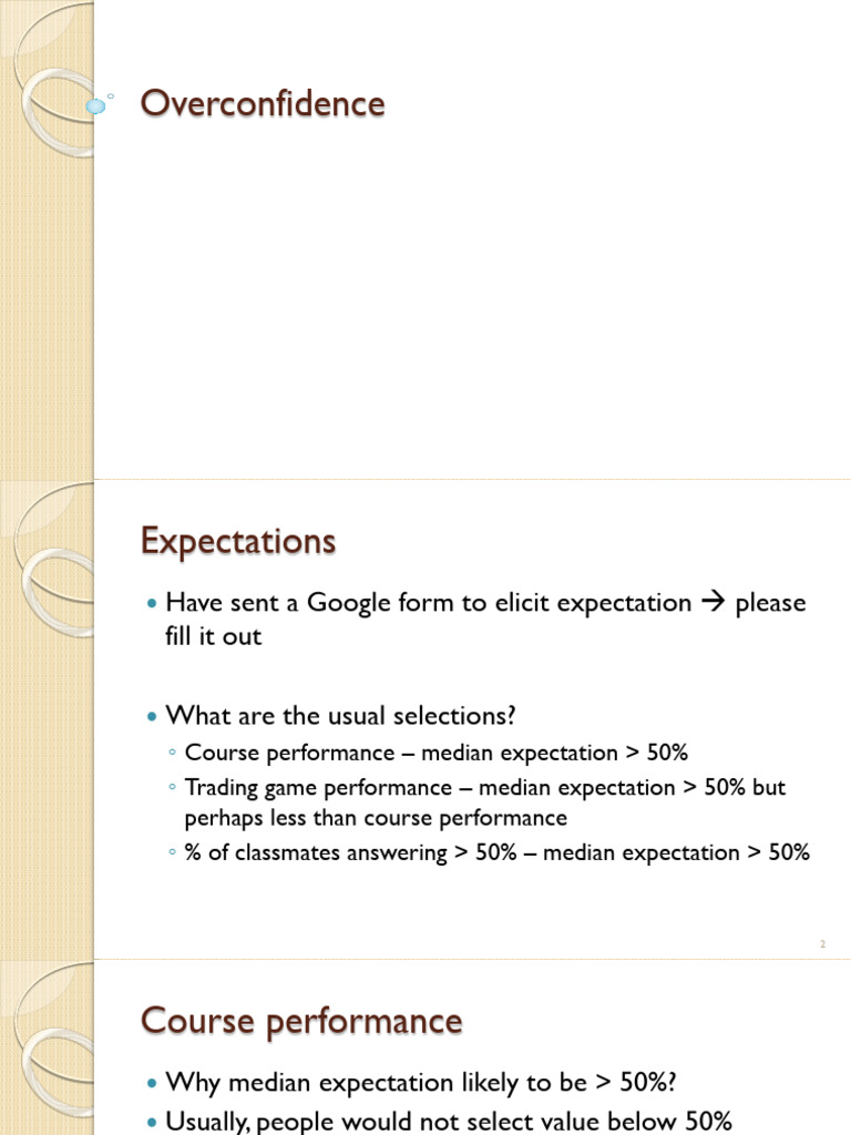 Understanding Overconfidence in Performance | PDF | Stocks | Prices