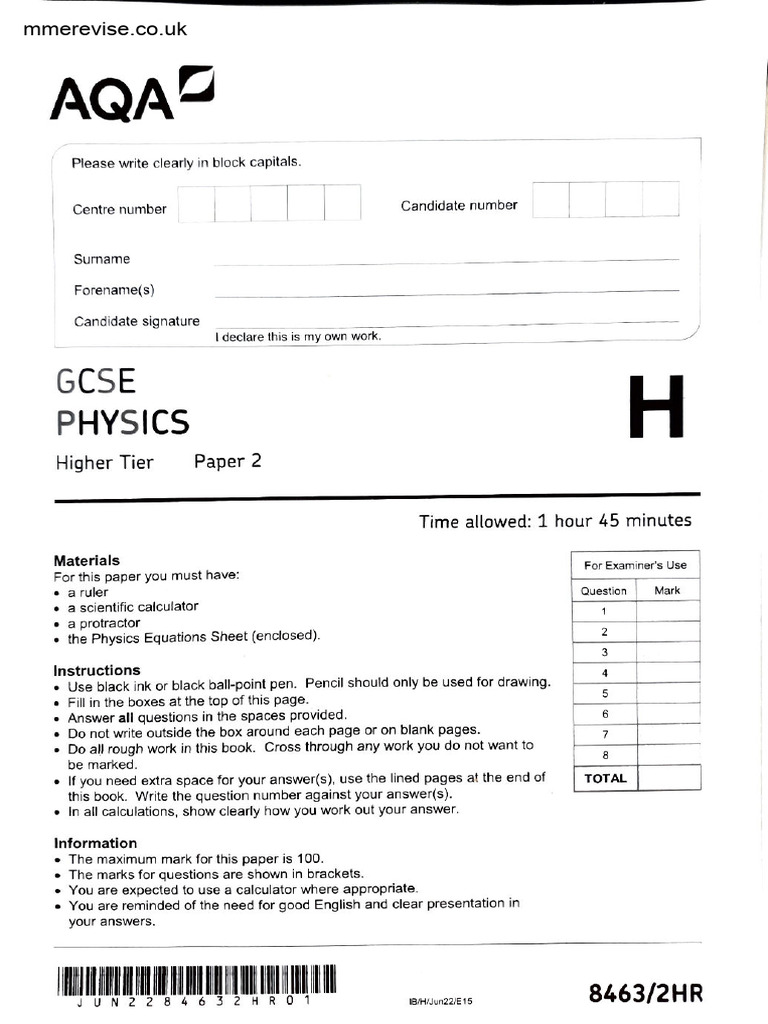 AQA GCSE Physics Paper 2 Guide | PDF