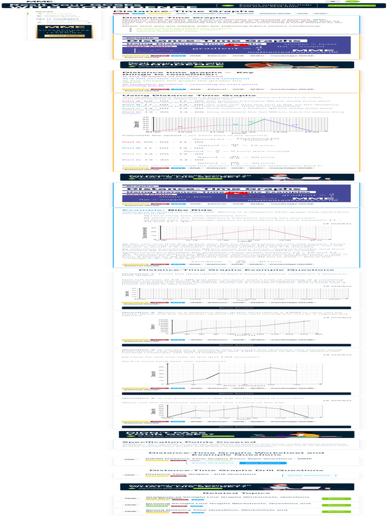 Distance-Time Graphs Revision Guide | PDF | Speed | Qualifications