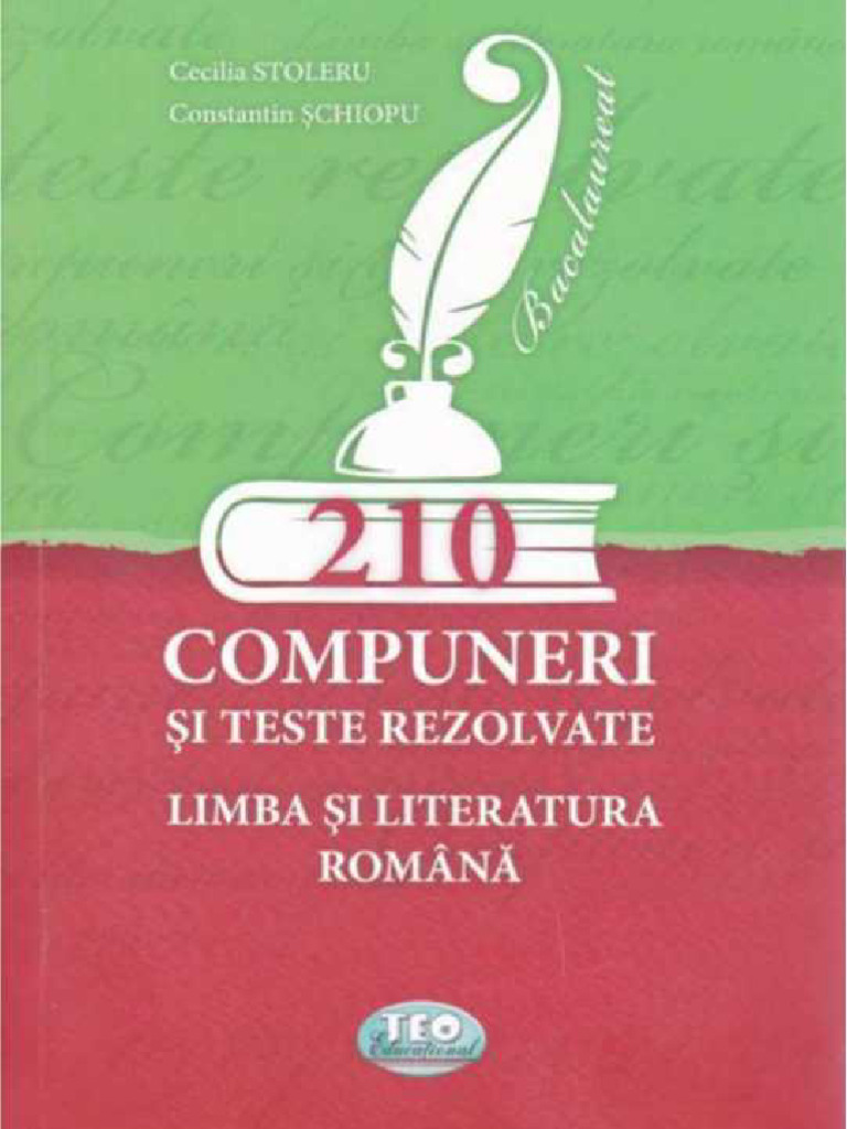 210 Compuneri Și Teste Rezolvate LLR, Liceu | PDF