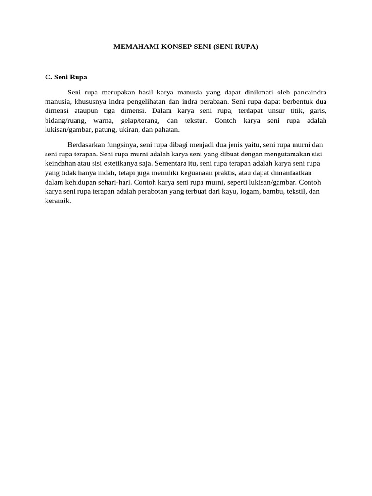 Memahami Konsep Seni (Seni Rupa) | PDF