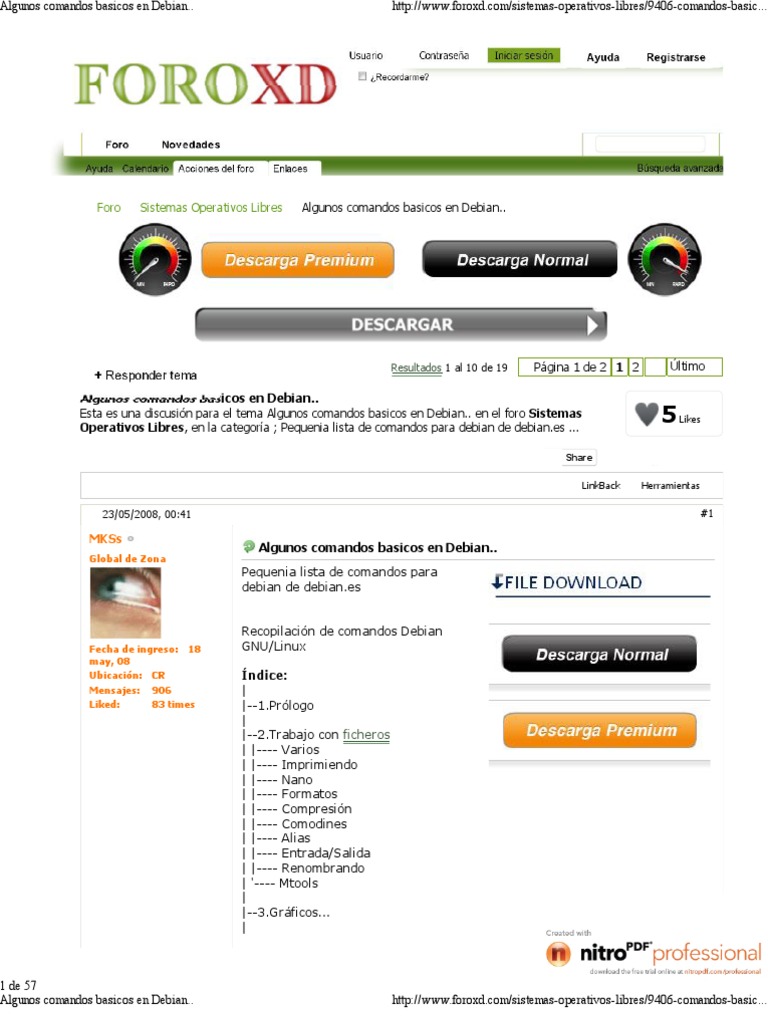 Algunos Comandos Basicos en Debian. | PDF | Archivo de computadora ...