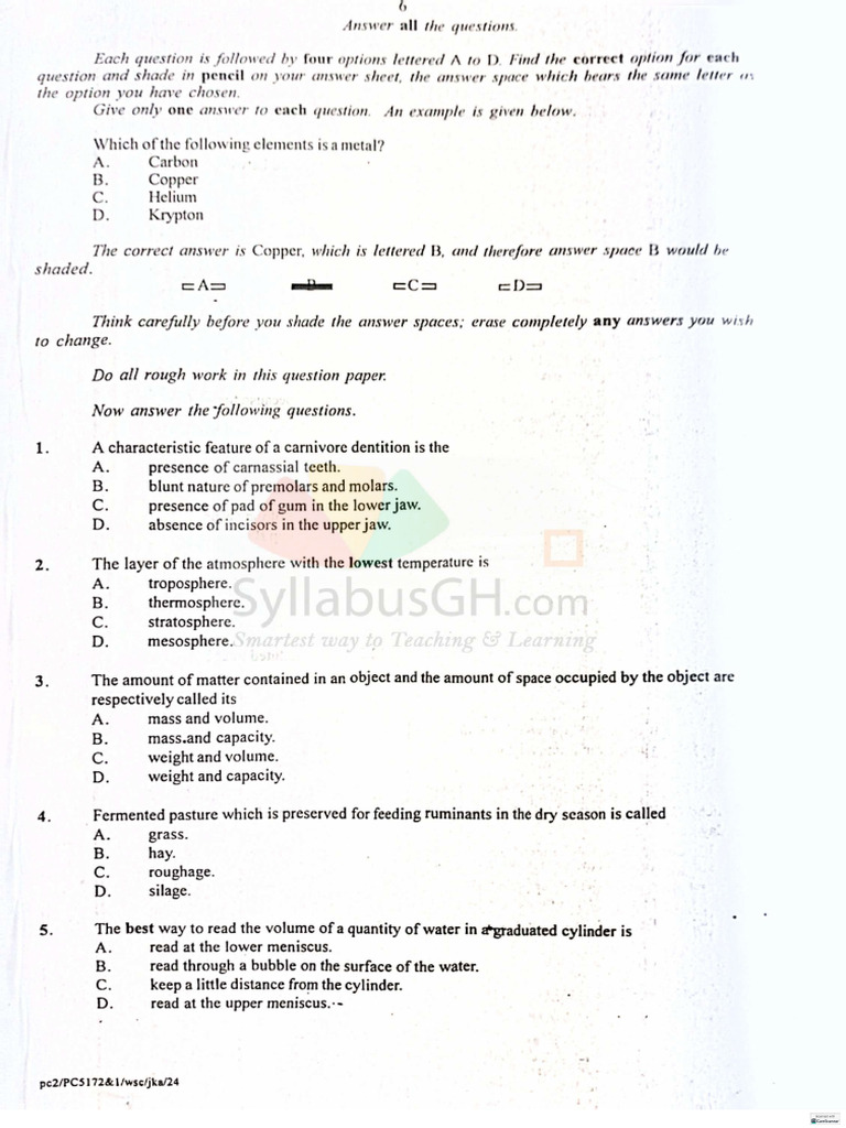 2024 Wassce Integrated Science PC 1 | PDF