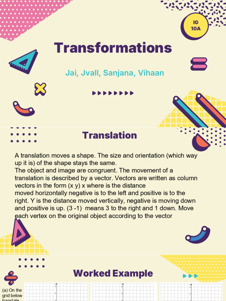 Math PPT Transformations | PDF | Shape | Rotation