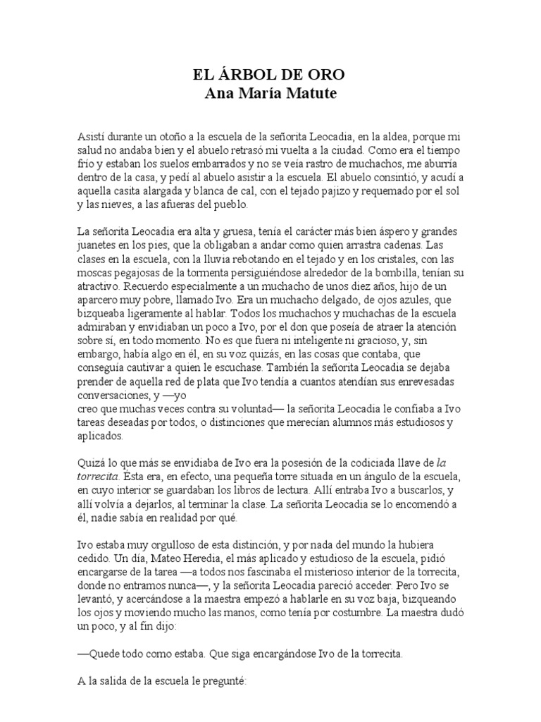 Ana María Matute - El Árbol de Oro | PDF