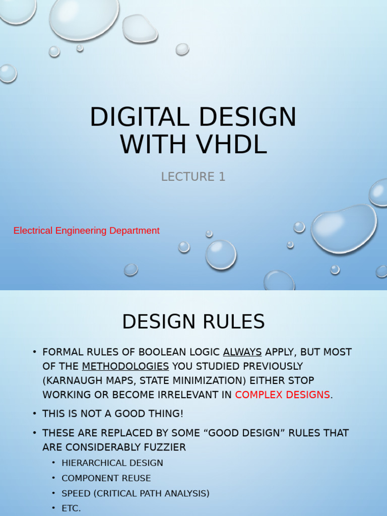 Lec1 - Digital Design With VHDL Modified | PDF | Hardware Description Language | Vhdl