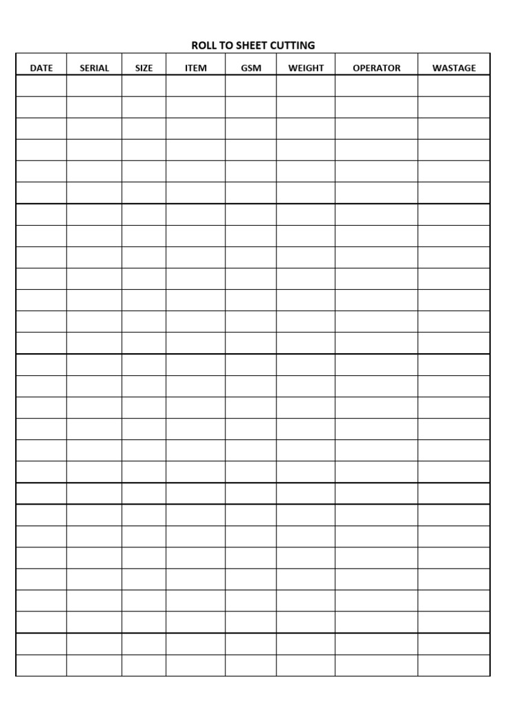 Roll To Sheet Cutting Draft | PDF