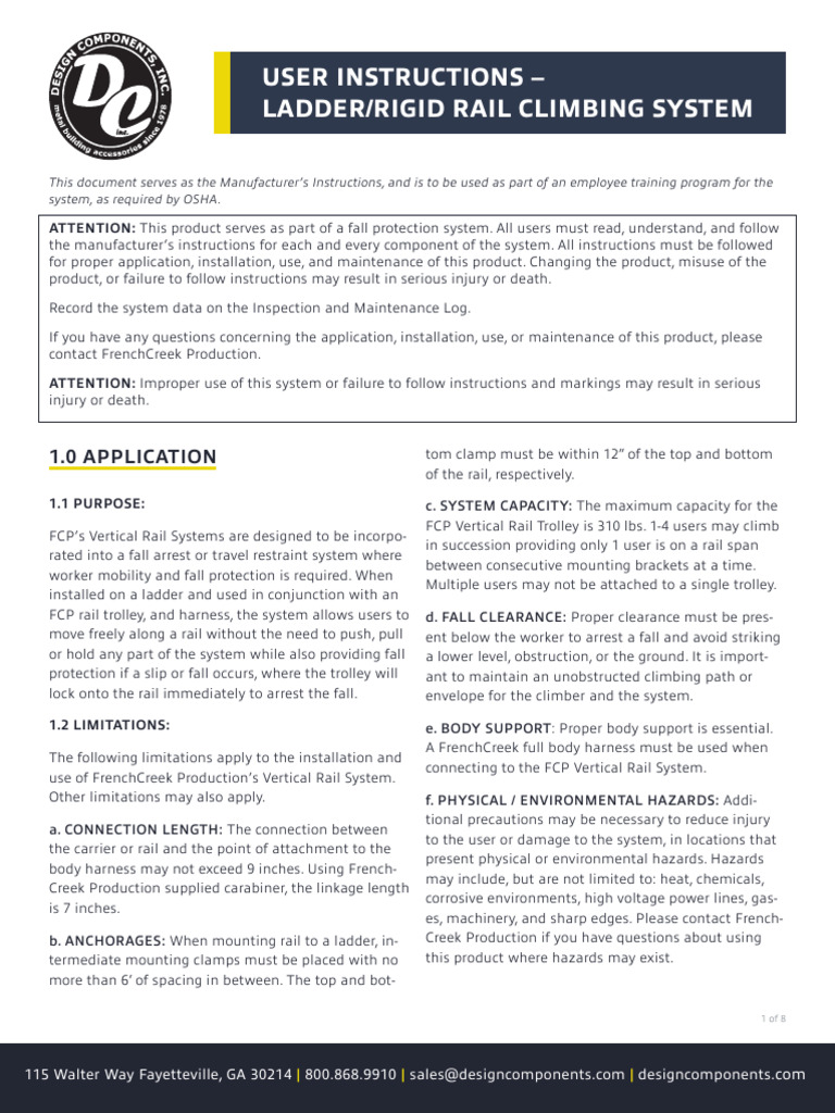 User Instructions for Vertical Rail System | PDF | Stainless Steel ...