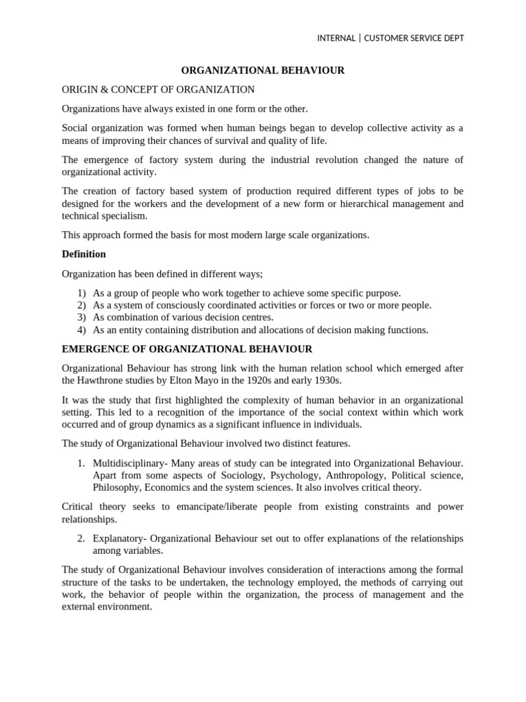 Organizational Behaviour | PDF | Organizational Behavior | Behavior