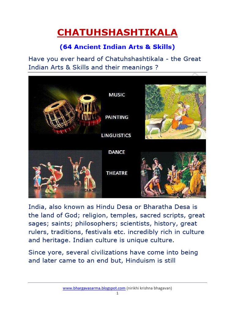 64 Ancient Indian Arts Explained | PDF