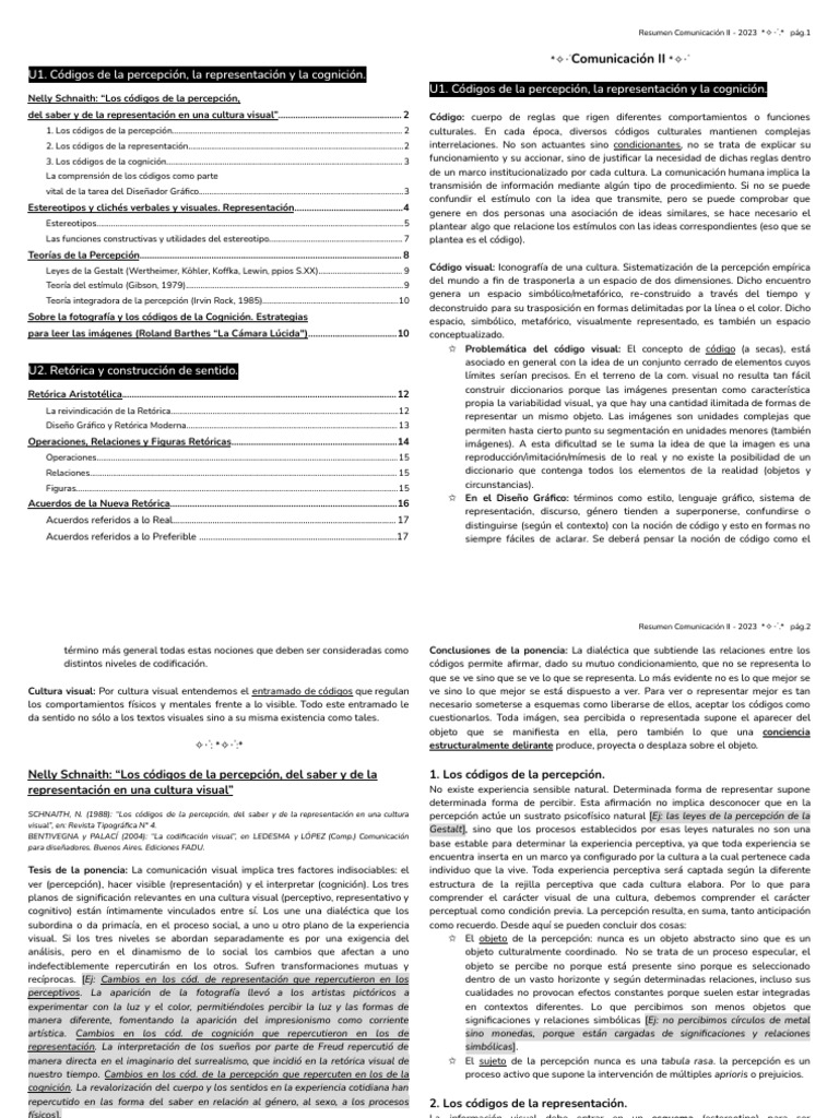 Resumen Comu II 2023 | PDF | Percepción | Estereotipos