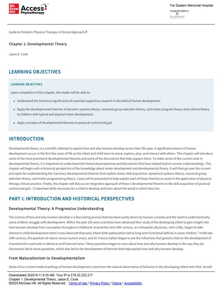Pediatric Physical Therapy Theories | PDF | Pelvis | Developmental ...