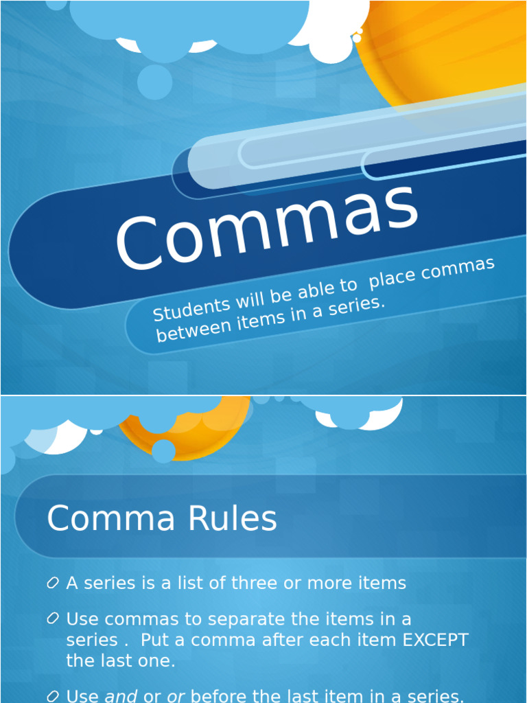 Comma Rules for Series Usage | PDF