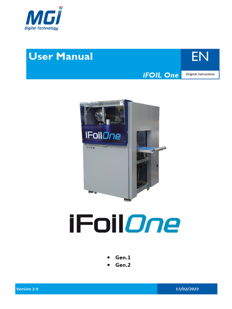 IFOIL One - UM - User Manual - 170223 | PDF | Lamination | Aluminium Foil