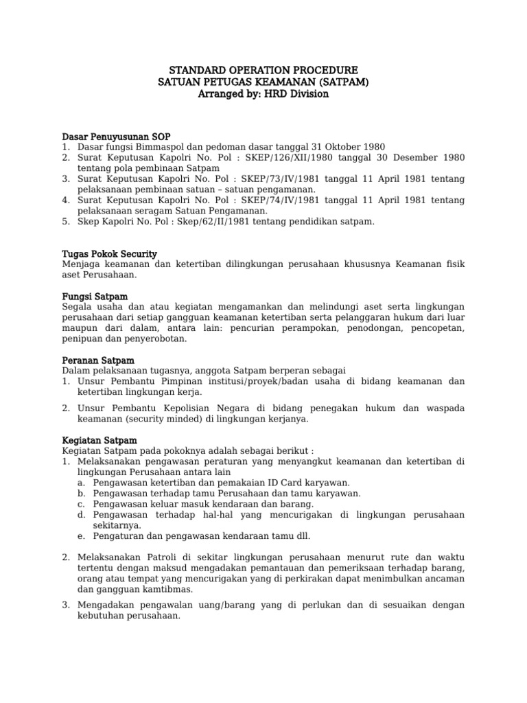 Sop Security | PDF