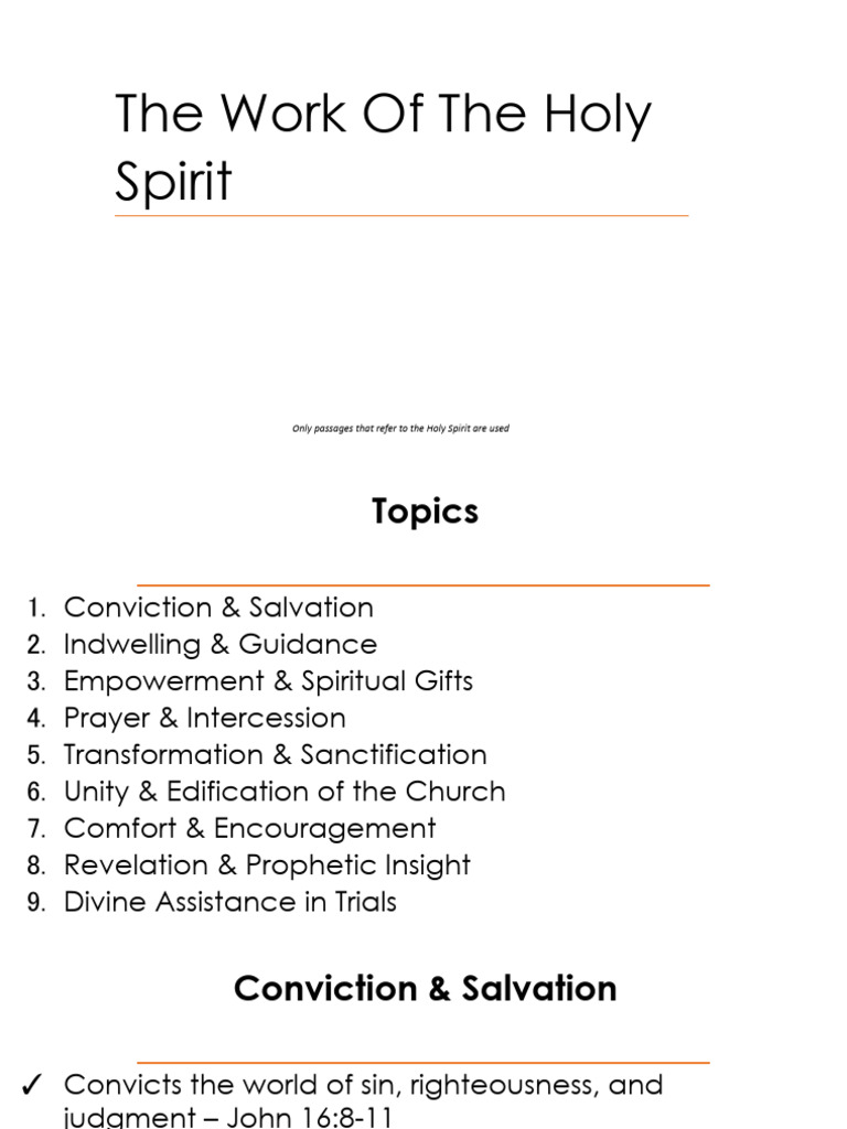 The Work of the Holy Spirit Explained | PDF | Spiritual Gift | Born Again