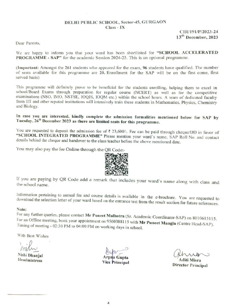 SAP Circular 191 - Class IX | PDF