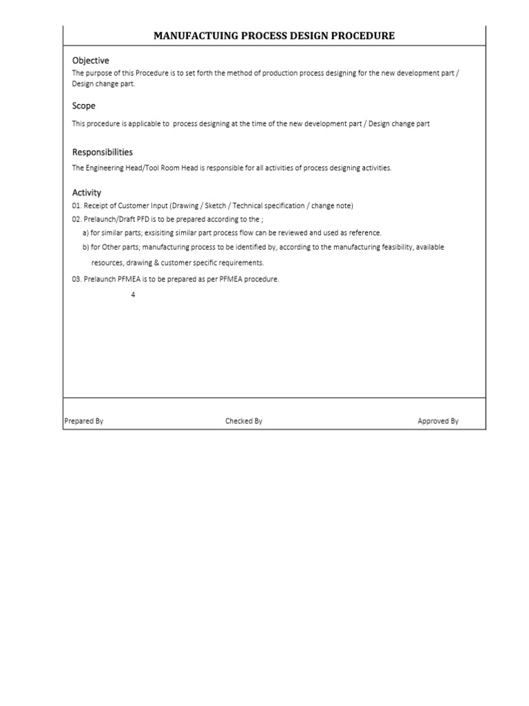 Manufacturing Process Design Procedure | PDF