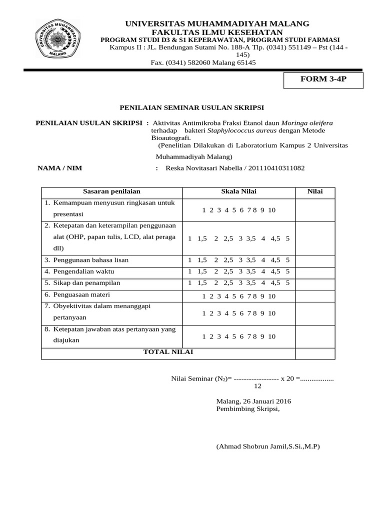 Penilaian Skripsi Antimikroba Moringa | PDF