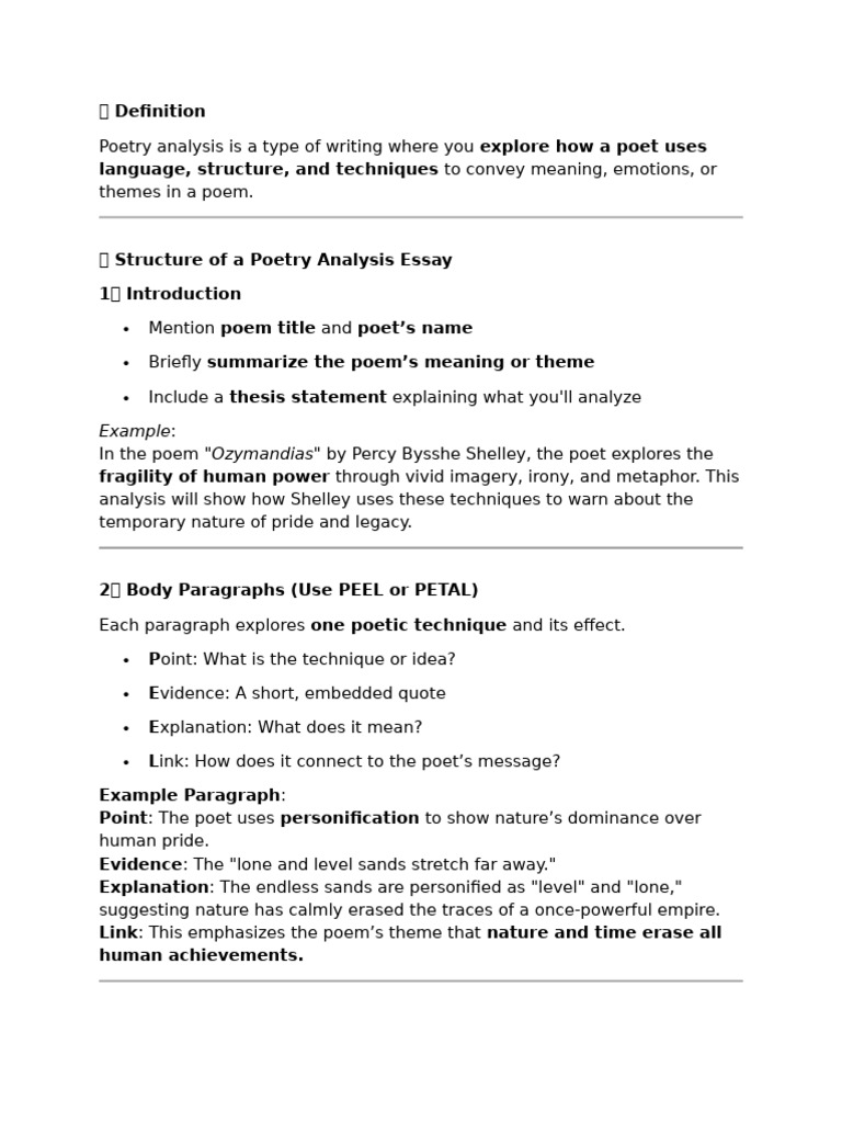 Poetry Analysis Writing | PDF | Poetry | Rhyme