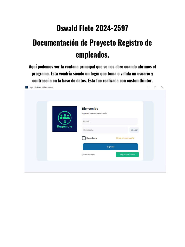 Documentacion Proyecto Registro Empleados | PDF