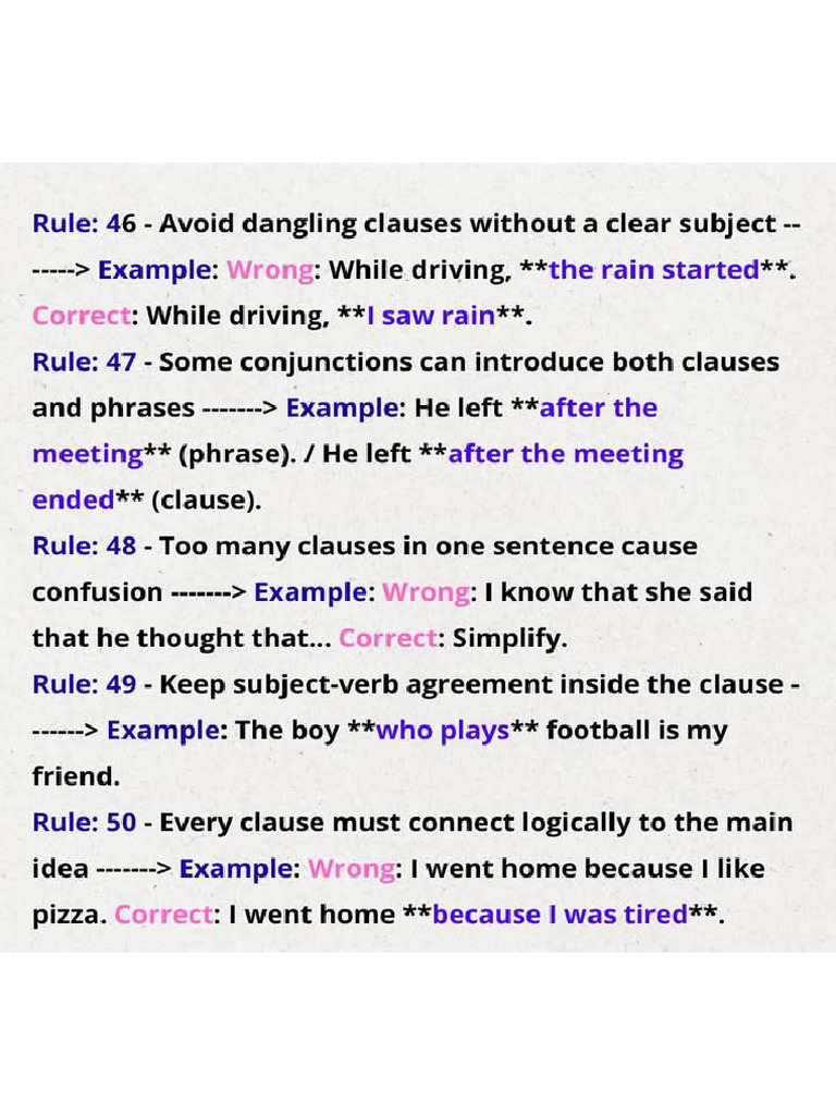 Rules of Clauses | PDF