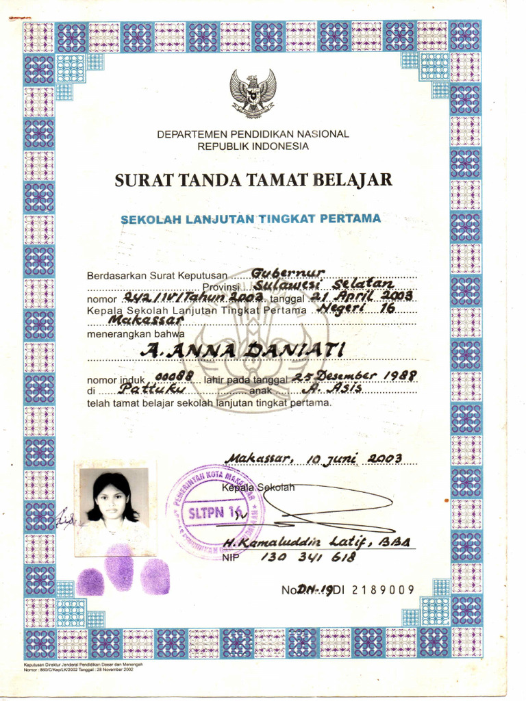 Ijazah SMP | PDF