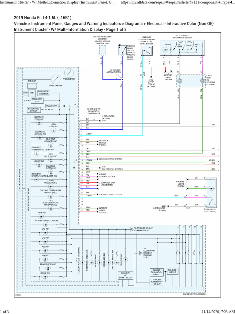 Instrument Cluster Wiring Guide | PDF | Car Body Styles | Motor Vehicle
